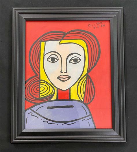 Pablo Picasso Drawing On Vintage Paper Signed Rare 3937549656