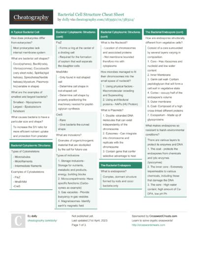 24 Microbiology Cheat Sheets Cheat Sheets For Every