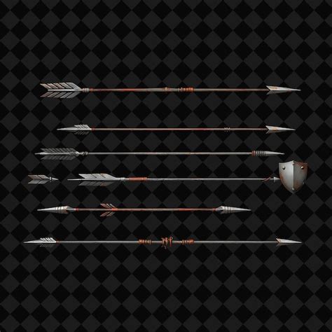 Decorative Borders Arrows Spears Shields Iron Grey With Rust Accents