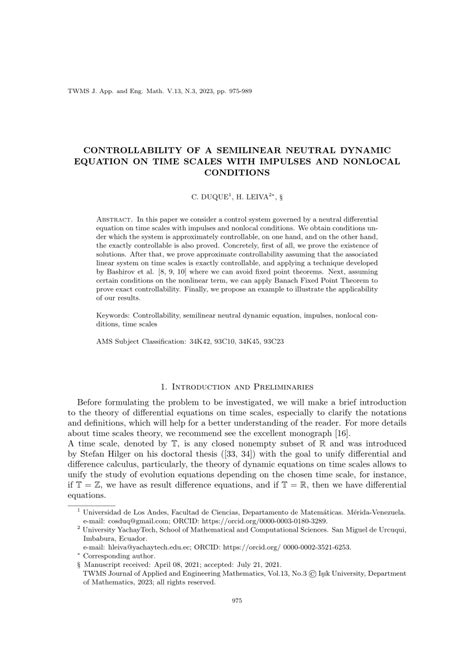 Pdf Controllability Of A Semilinear Neutral Dynamic Equation On Time Scales With Impulses And