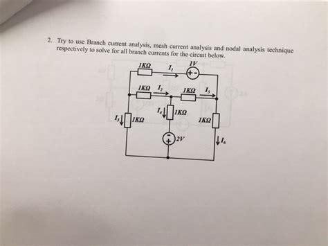 Solved Try To Use Branch Current Analysis Mesh Current