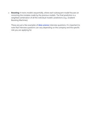 Top Data Science Interview Questions And Answers In Pdf