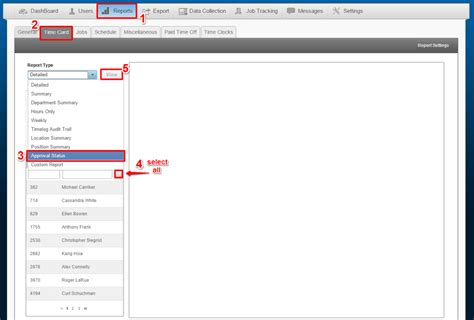 Timecard Reports Timecard Approval Status Easyclocking Help Guide