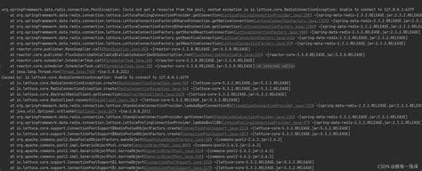 Could Not Get A Resource From The Pool； Nested Exception Is Iolettuce