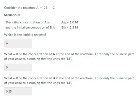 Solved Consider The Reaction A 2b → C Scenario 2 The