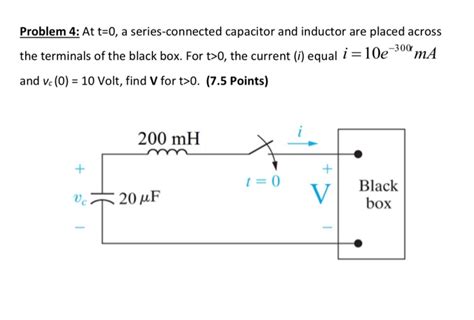 Solved At T 0 A Series Connected Capacitor And Inductor Are