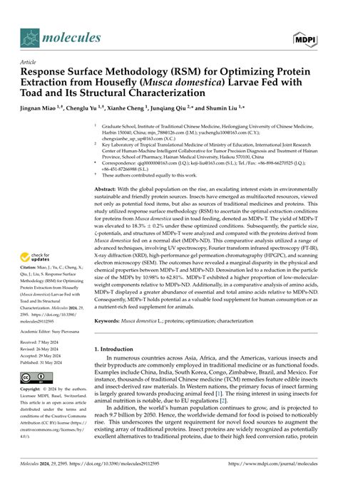 Pdf Response Surface Methodology Rsm For Optimizing Protein