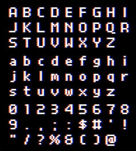 Pixel Glitch Video Game 8 Bit Font Effect Set Capital Letters And