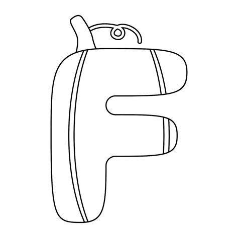 Dibujo Para Colorear Con La Letra F Para Niños Vector Premium