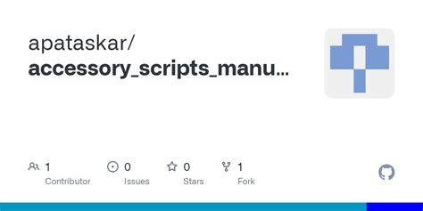 GitHub Apataskar Accessory Scripts Manuscript
