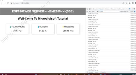 how to use bme280 esp8266 nodemcu webserver with sse