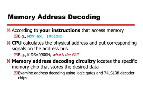 PPT Lecture 06 Memory Address Decoding PowerPoint Presentation Free