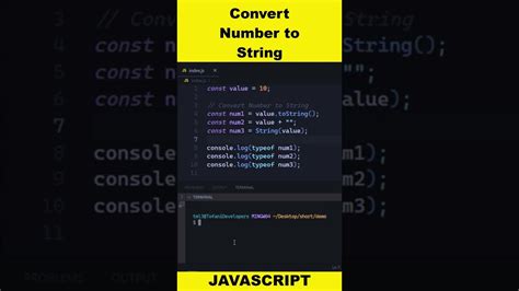 CONVERT NUMBER TO STRING Javascript Short Shorts Youtubeshorts YouTube