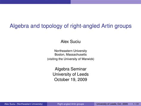 Pdf Algebra And Topology Of Right Angled Artin Groups
