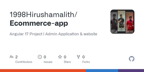 GitHub Hirushamalith Ecommerce App Angular Project Admin Application Website