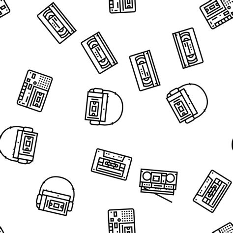 Retro Gadget Technology Device Vector Seamless Pattern 19002165 Vector Art At Vecteezy