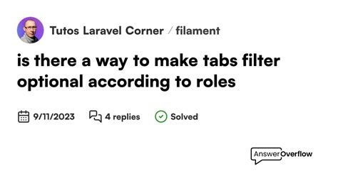 is there a way to make tabs filter optional according to roles tuto s laravel corner