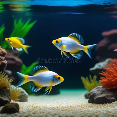 A Green Beautiful Planted Tropical Freshwater Aquarium With Fishes