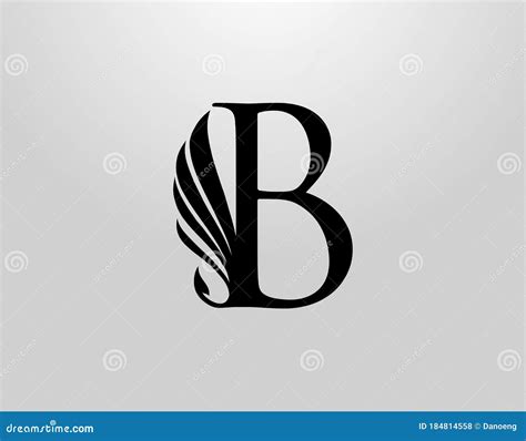 Initial B Classic Wing Logo Heraldic B Letter Design Vector With Wing