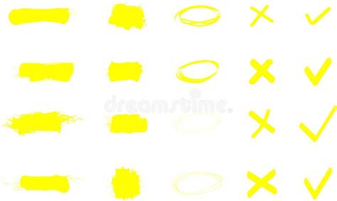 Yellow Marker Brush Lines Highlighter Line Yellow Marker Strokes Lines