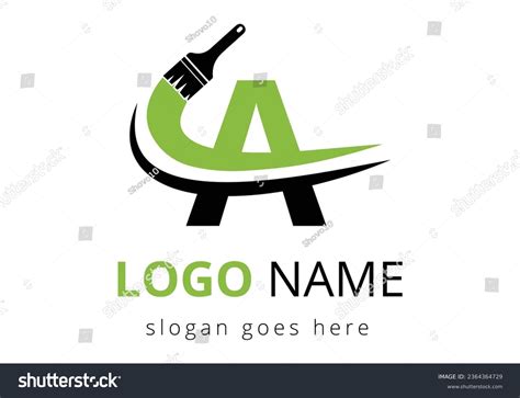 Letter Paint Brush Logo Design Template Stock Vector Royalty Free