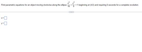 Solved Find Parametric Equations For An Object Moving Chegg