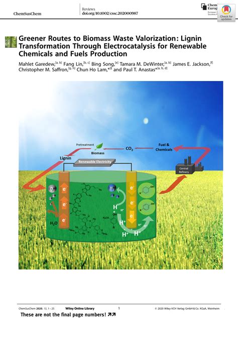 PDF Greener Routes To Biomass Waste Valorization Lignin Transformation Through