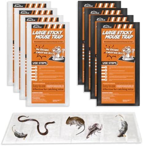 Amazon.com : Flodteak 8 Pack Sticky Mouse Traps Indoor for Home - Extra Strength Glue Traps for ...