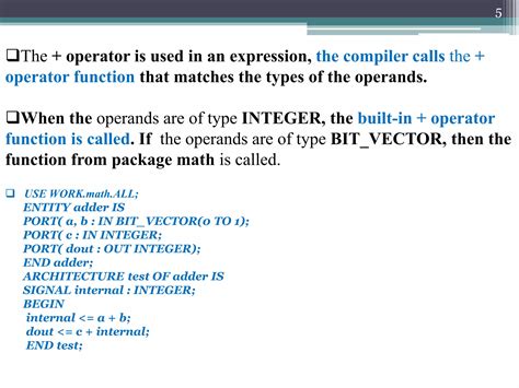 operating overloading in vhdl ppt