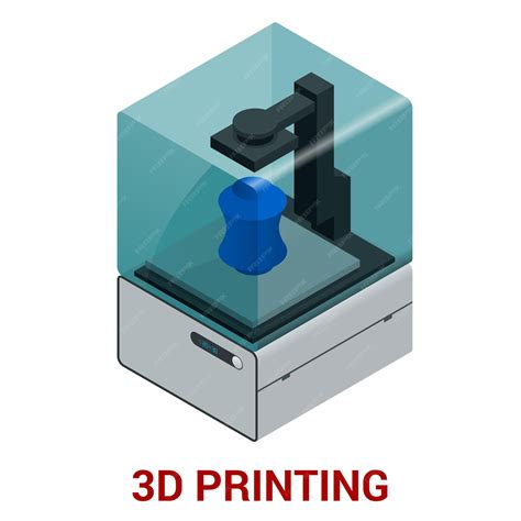 Premium Vector New Generation Of 3d Printing Machine Printing A Model