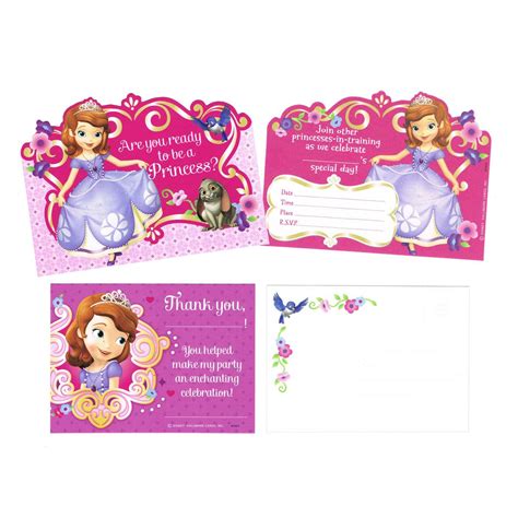 Sofia The First Party Invitations And Thank You Cards 8 Of Each