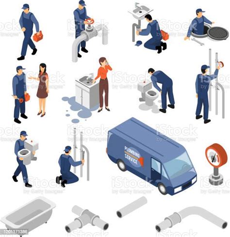 배관공 3d 등각 투영 세트 등측투영법에 대한 스톡 벡터 아트 및 기타 이미지 등측투영법 물 관 튜브 Istock
