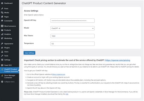 product content generator with chatgpt for woocommerce wordpress