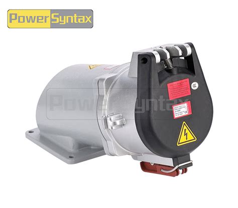 Powersyntax Industrial Power Socket 250 Amp 5p Water Resistant Wall Mounted Angled Receptacle