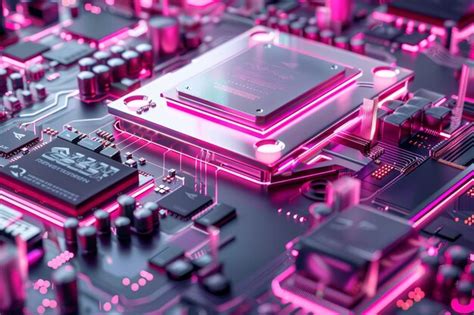 A Processor With A Pink And Silver Design And A Gaming System On It