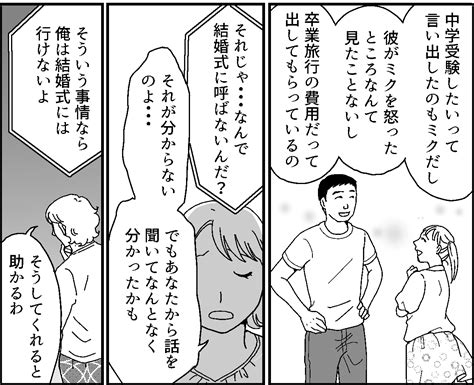 娘と継父の真実はショック娘が元夫に嘘をついていた結婚式は出ない第 話まんが ママスタセレクト