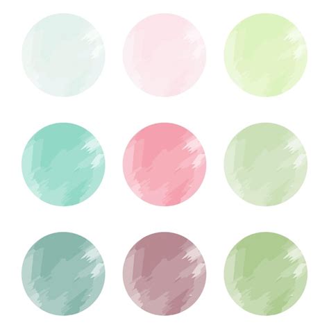 Premium Vector Watercolor Circle With Many Color Set Bundle