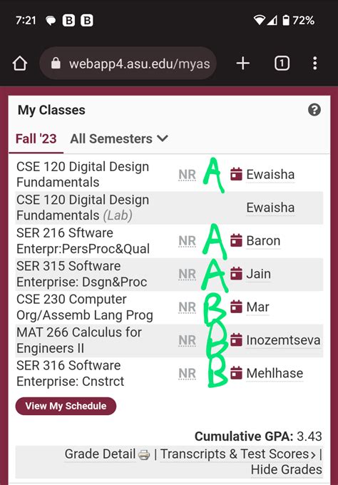 Online Schedule R Asu