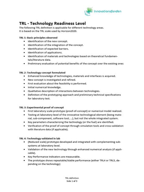 Technology Readiness Levels Trl Pdf Prototype System