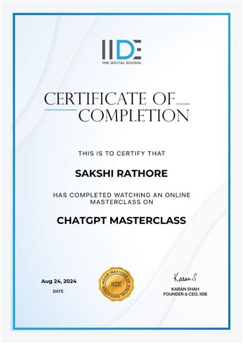 Sakshi Rathore On Linkedin Chatgpt Masterclass Iide The Digital School