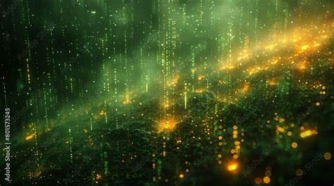 An Abstract Cyberspace With Digital Lines Binary Code And A Matrix Background With Digits