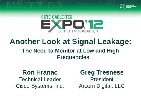 Pdf Another Look At Signal Leakagethere Is Little Or No