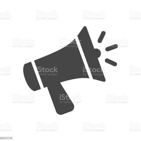 메가 폰 흰색 배경에 고립 된 평면 스타일의 라우드 스피커 아이콘 벡터 그림입니다 아이콘에 대한 스톡 벡터 아트 및 기타 이미지 아이콘 휴대용 마이크 함성 Istock