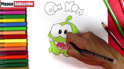 Як намалювати Ам Няма з надписом Веселий малюнок кольоровими олівцями Ravlyk