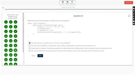 Java Programming Fundamentals Answer Infosys Springboard Assessment