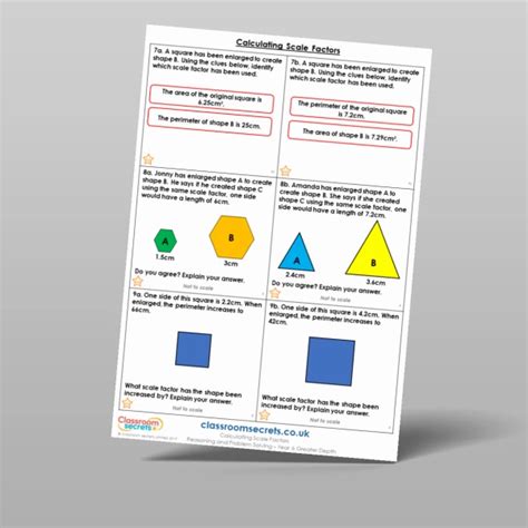 Year 6 Calculating Scale Factors Reasoning And Problem Solving Resource