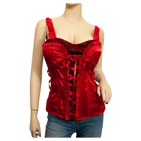 Plus Size Sexy Corset Bustier Top Red Evogues Apparel