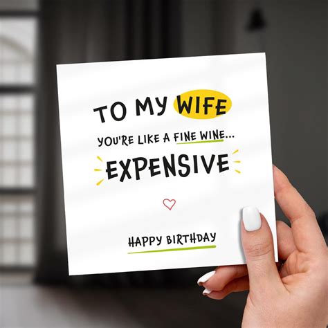 Birthday Card For Wife Funny Birthday Card For Her Wife Birthday Card