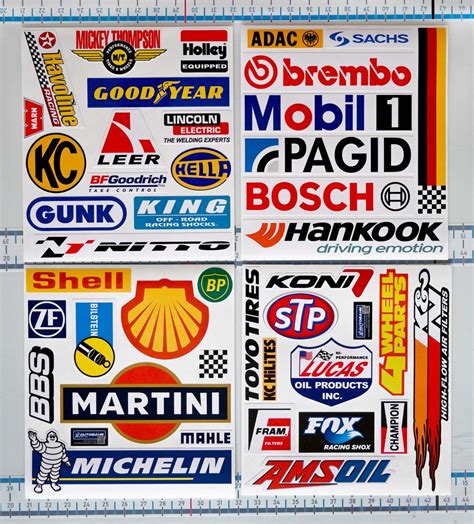 Motorsport Racing Decals Huge Set Of Stickers Toolbox Garage Decor