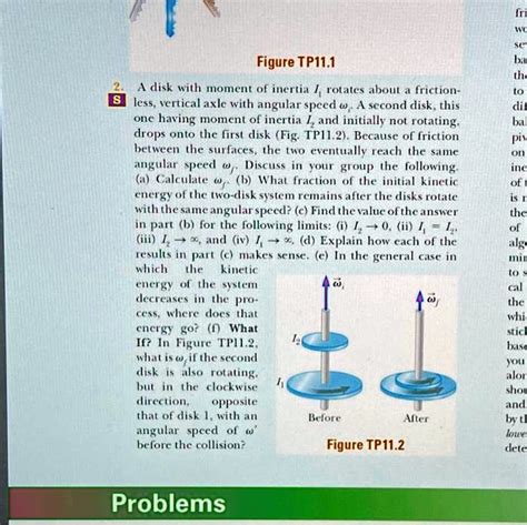 figure tp111 a disk with moment of inertia i rotates about a frictionless vertical axle with